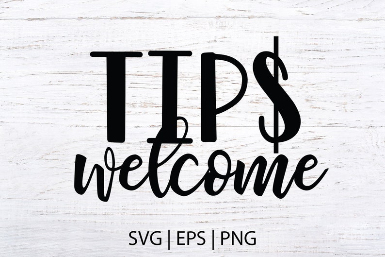 Digital Tip Jar Sticker Tip Jar Design "tips Welcome" Digital Tip Jar ...