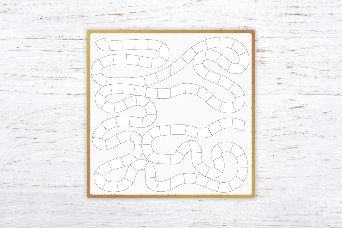 Printable Blank Board Game Templates 4 Pieces Layout Set #6 Game Design ...