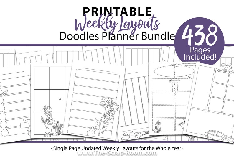 Weekly Planner Template Designs: Doodle Color in Planner, Weekly ...