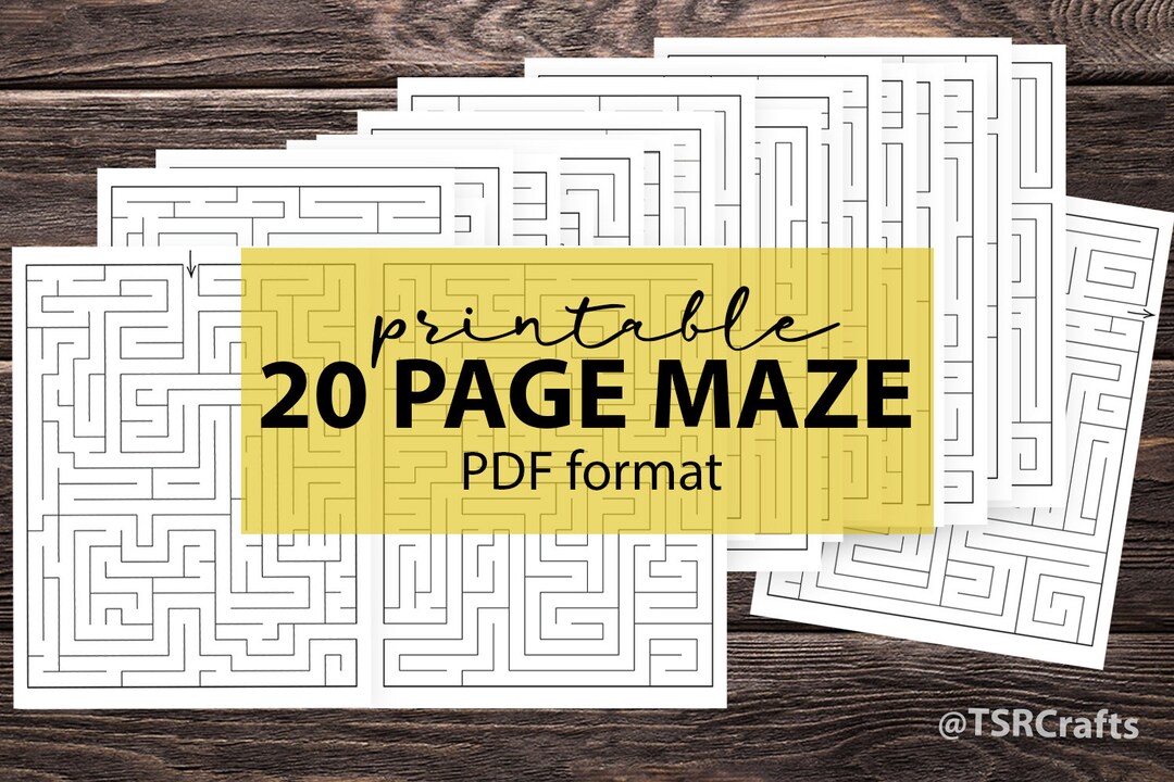 Printable Maze Design A 20 Page Printable Maze - Etsy