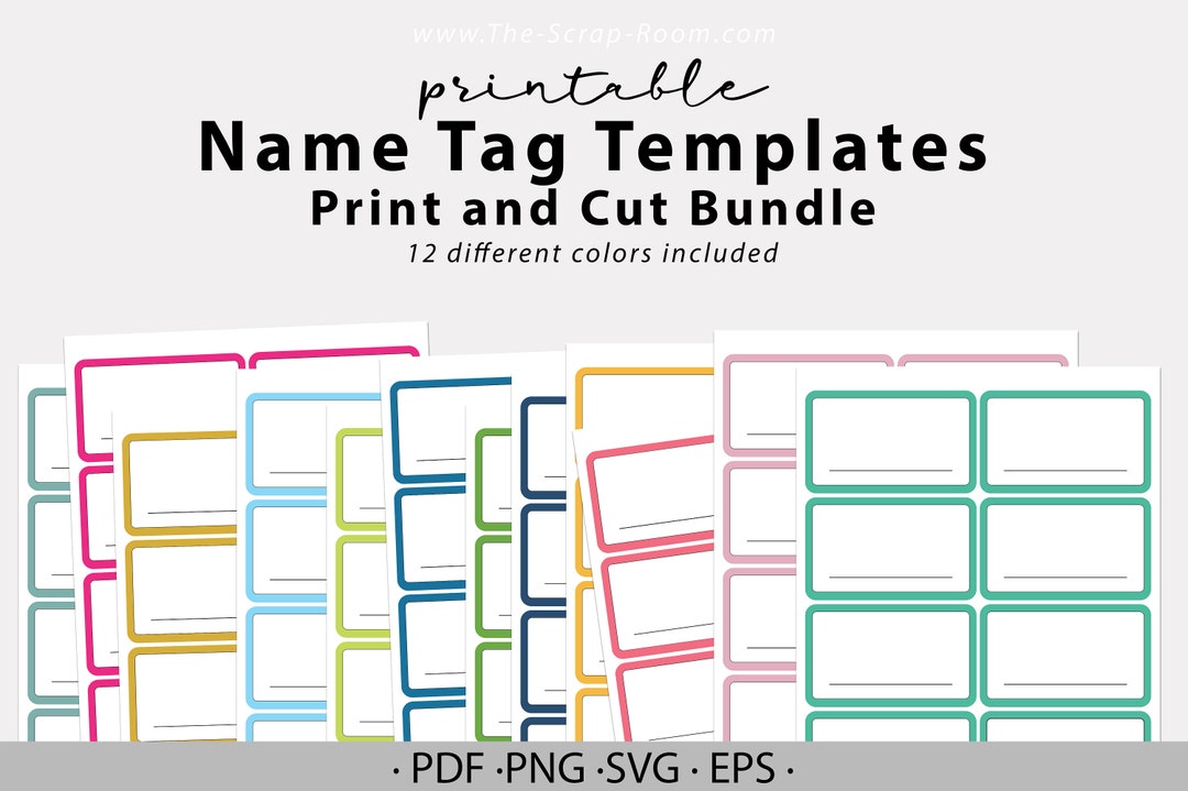 Printable Name Tag Template for Reunions, Parties, Events, Labels - 12 ...