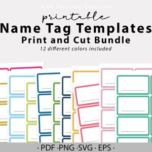 Printable Name Tag Template for Reunions Parties Events Labels 12 ...