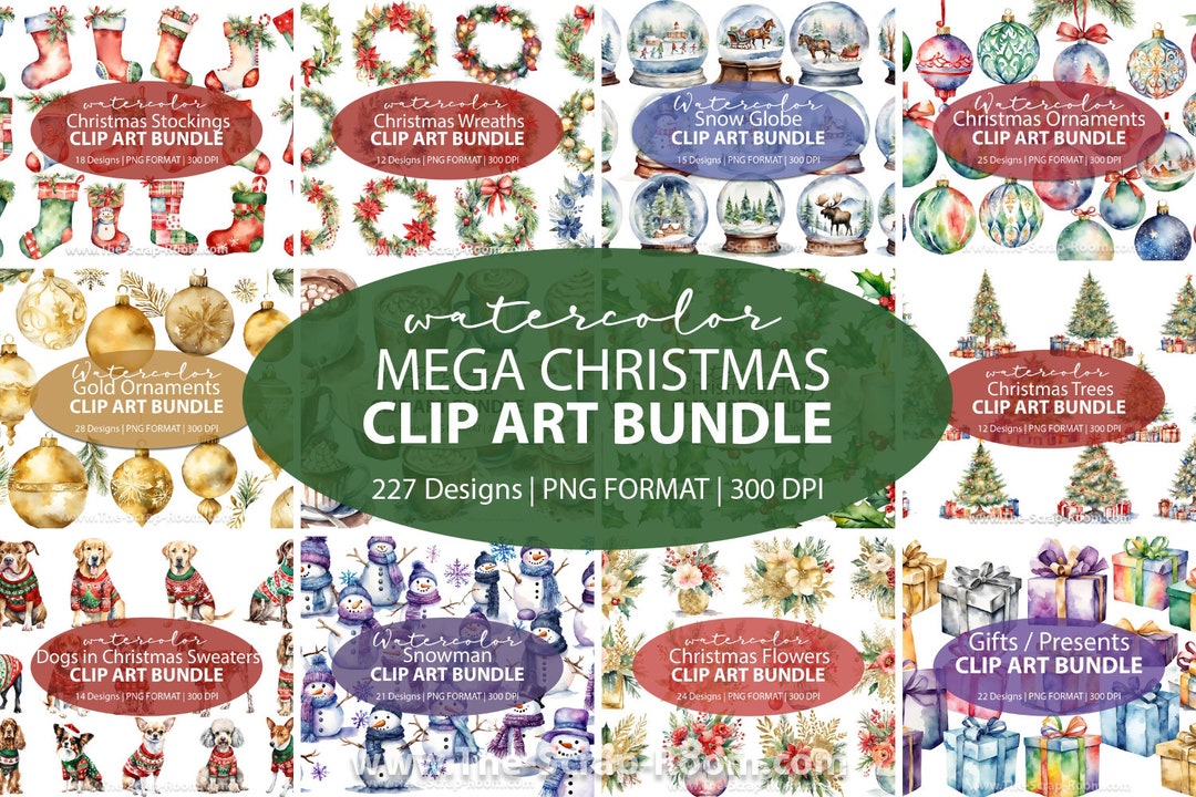 Best Selling Christmas Clip Art Bundle, Mega Christmas Clip Art Bundle ...