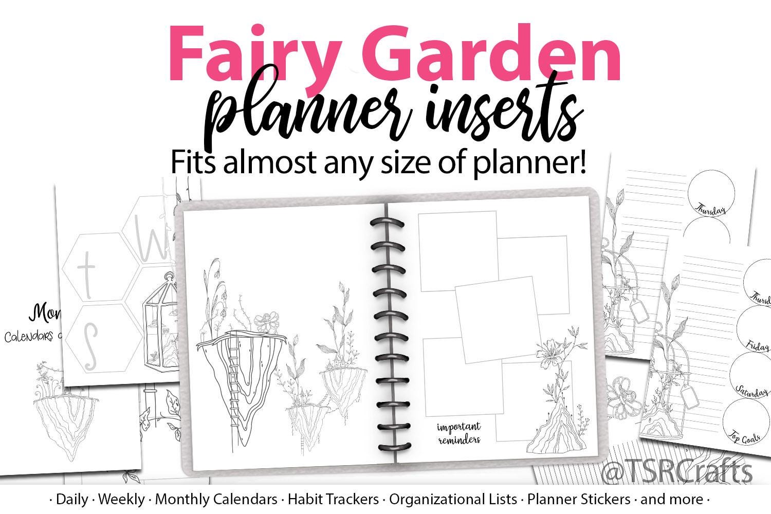 Coloring Book Printable Planner Inserts the Doodle Journal Series ...