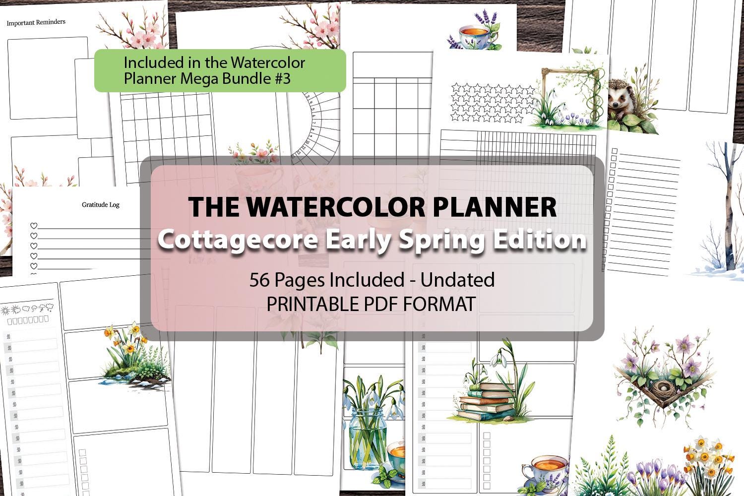 Printable Planner Inserts Cottagecore Early Spring Planner Daily Weekly ...