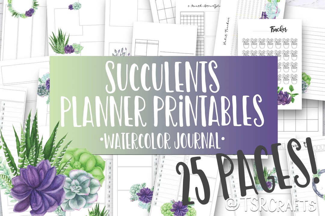 Planner Inserts Printable Succulent Planner Templates Digital Floral ...