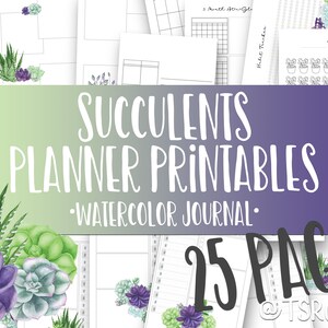 Planner Inserts Printable Succulent Planner Templates Digital Floral ...