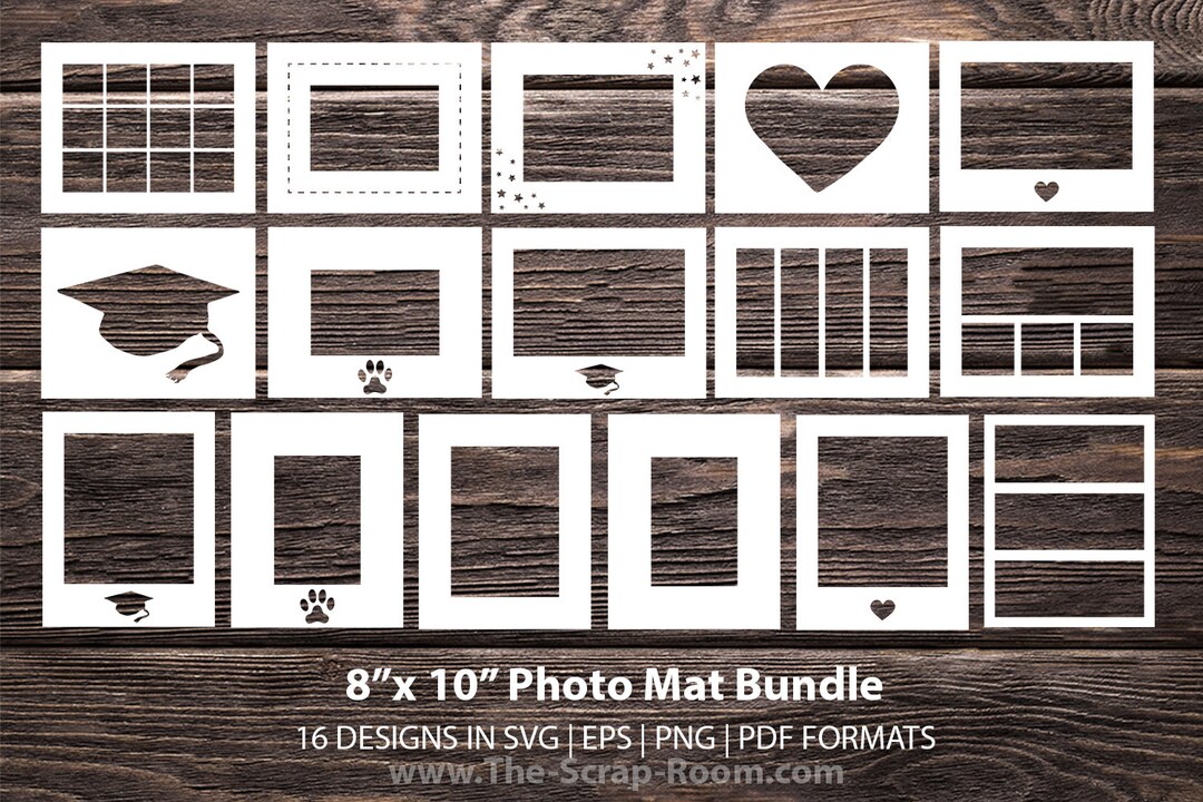 Photo Mat Photo Frame SVG Bundle for 8x10 Picture Frames Photo Mat Cut ...