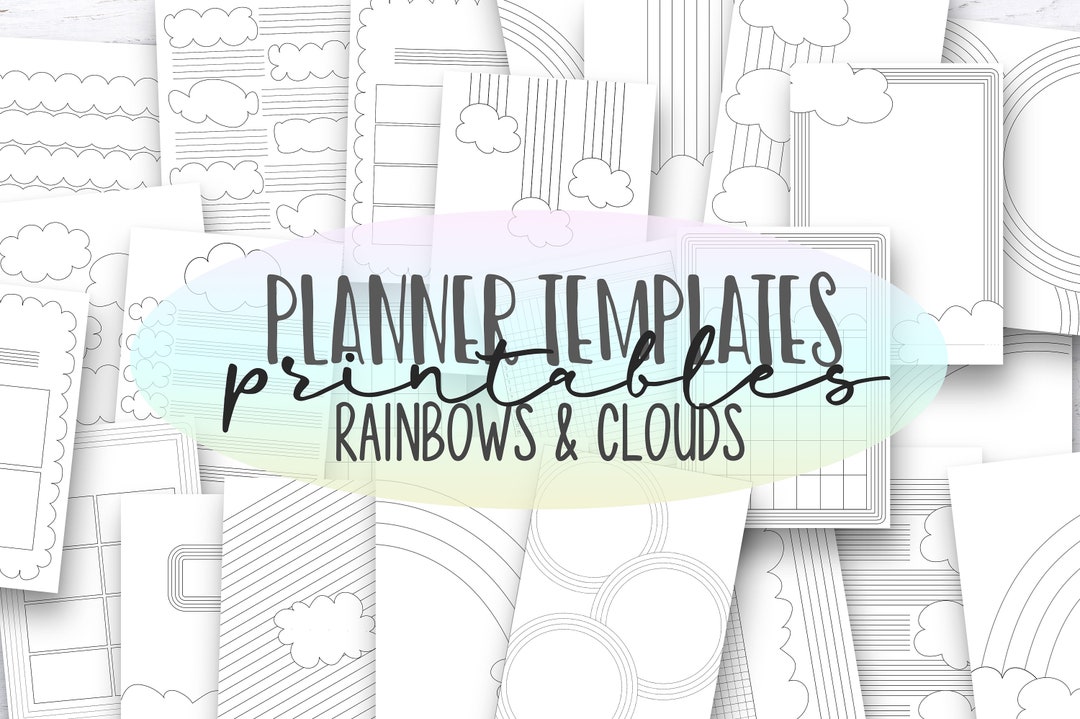 Printable Planner Templates Bundle Rainbows Planner Inserts Planner ...
