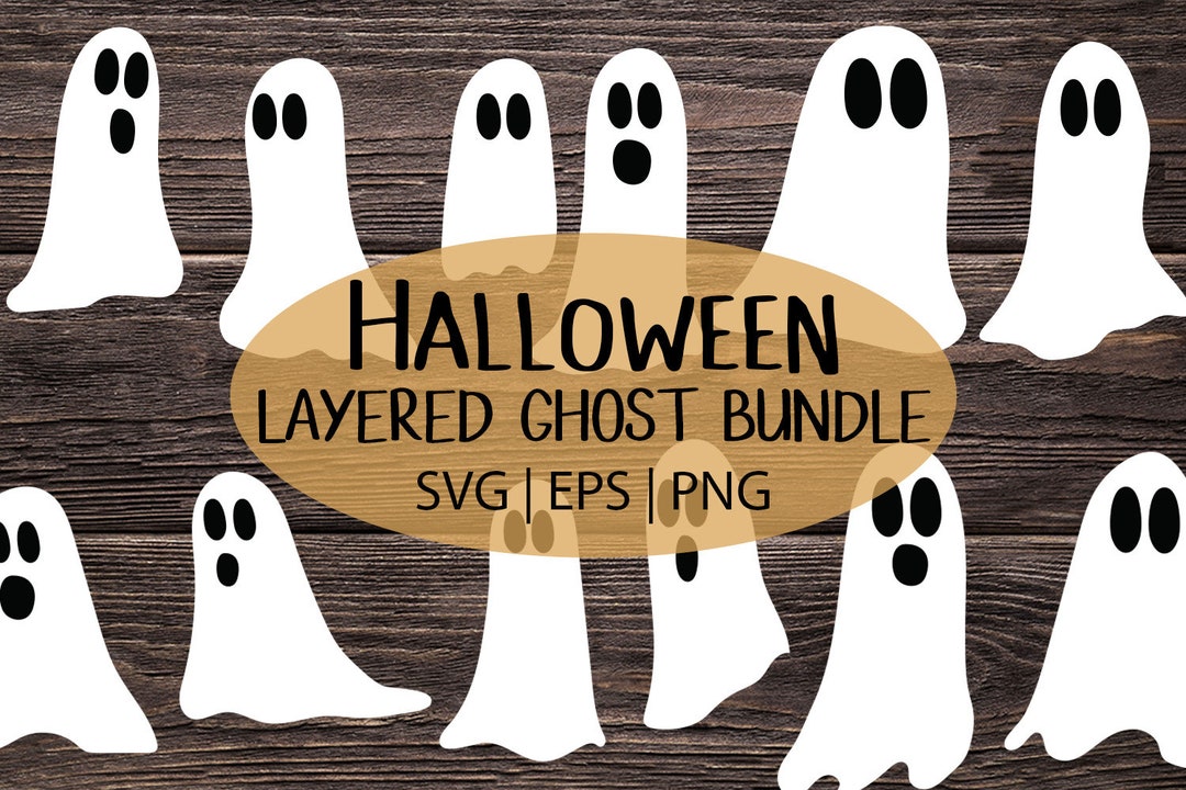 Ghost Svg Bundle Halloween Svg Digital Design Bundle Layered 3d Ghost ...