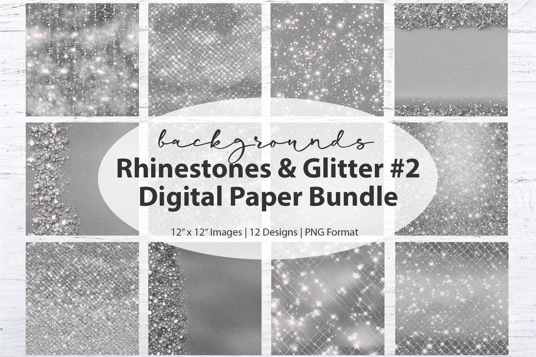Silver Glitter Digital Paper Pack: Glitter Paper, Printable Paper ...