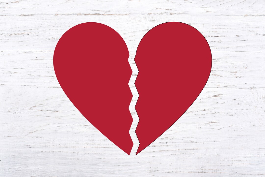 2 Heart Halves Digital Graphic - EPS, SVG & PNG - Commercial Use Okay ...