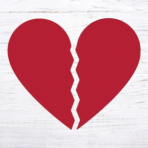 2 Heart Halves Digital Graphic EPS SVG & PNG Commercial - Etsy