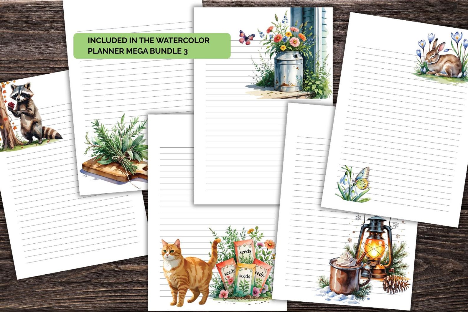 Printable Lined Paper for Journaling Cottagecore Writing Paper 6 ...