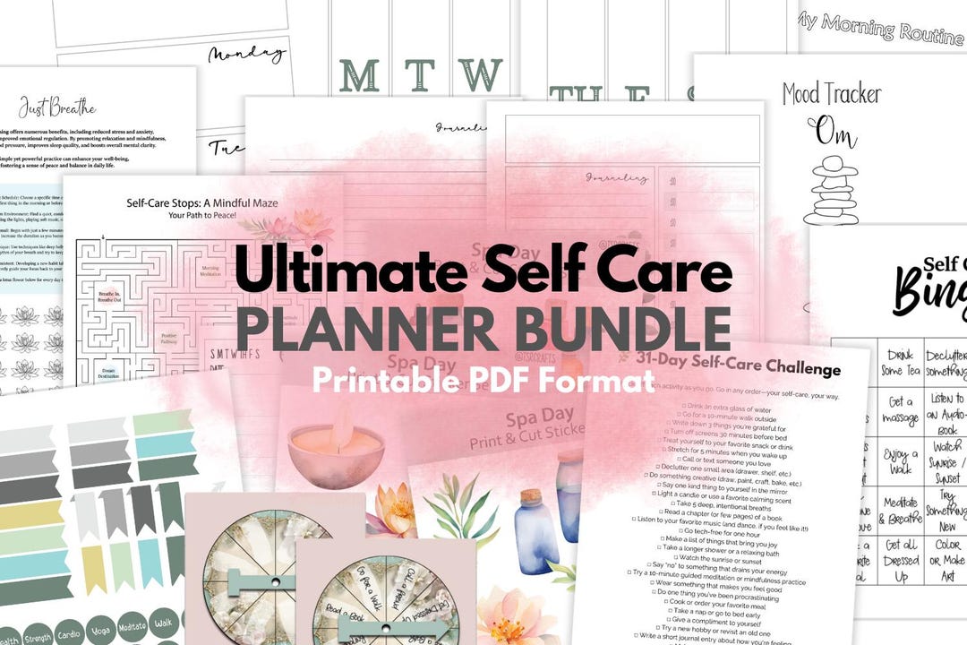 Ultimate Self Care Printable Planner Bundle: Printable Planner Inserts ...