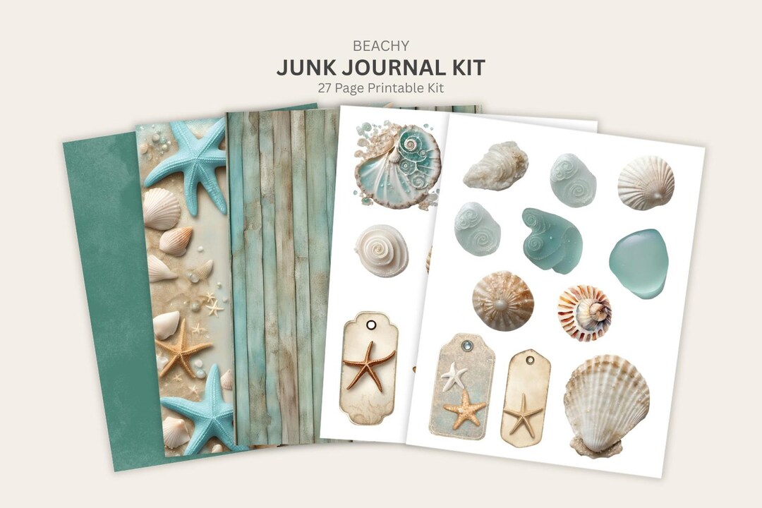 Junk Journal Kit Printable Beach Junk Journal Kit Summer Junk Journal ...