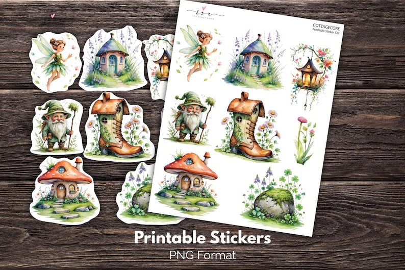 Cottagecore Stickers Printable Junk Journal Ephemera Sticker Bundle ...