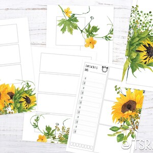 Printable Planner Inserts & Digital Planner Set - Sunflower Watercolor ...