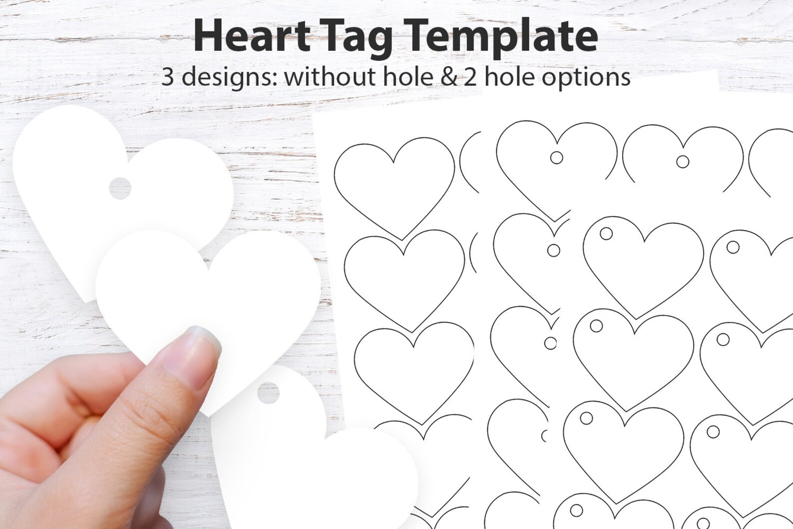 Heart Hang Tag Template 2.5" Heart Tags Template - Etsy