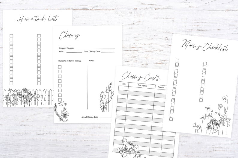 Printable Home Buying Planner Set Printable Planner Inserts - Etsy
