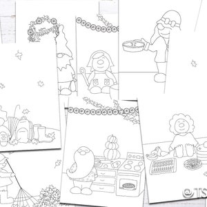 Printable Coloring Page Bundle Autumn / Fall Gnomes Coloring Pages for ...