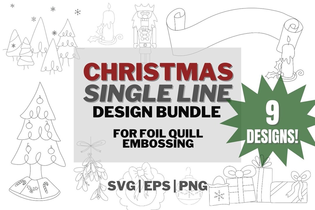 Single Line Design Bundle for Christmas Foil Quill Designs for Diy ...
