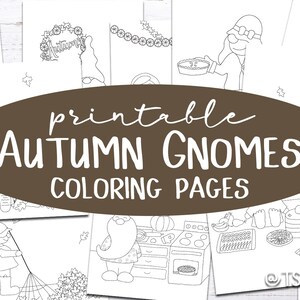 Printable Coloring Page Bundle Autumn / Fall Gnomes Coloring Pages for ...