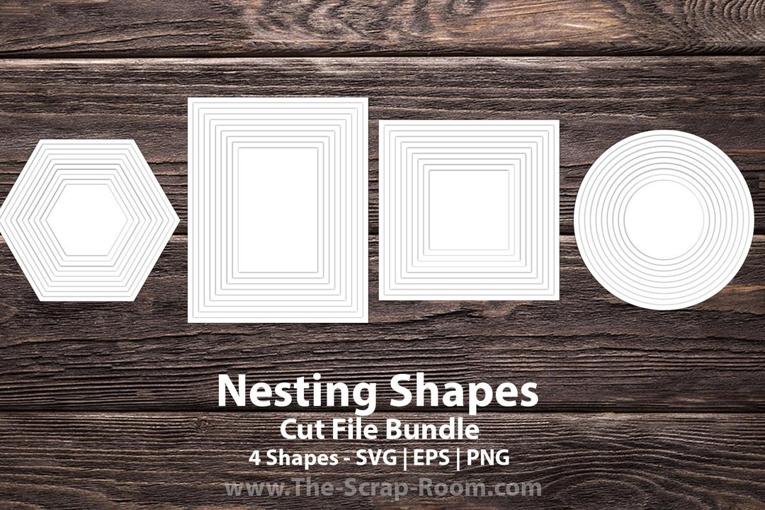 Nesting Shapes Cut File Bundle: Nesting Rectangle, Square, Circle ...
