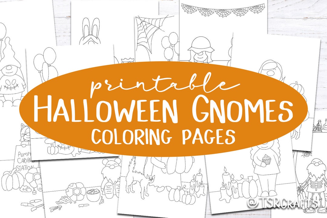 Printable Coloring Page Bundle Halloween Gnomes Coloring Pages for ...