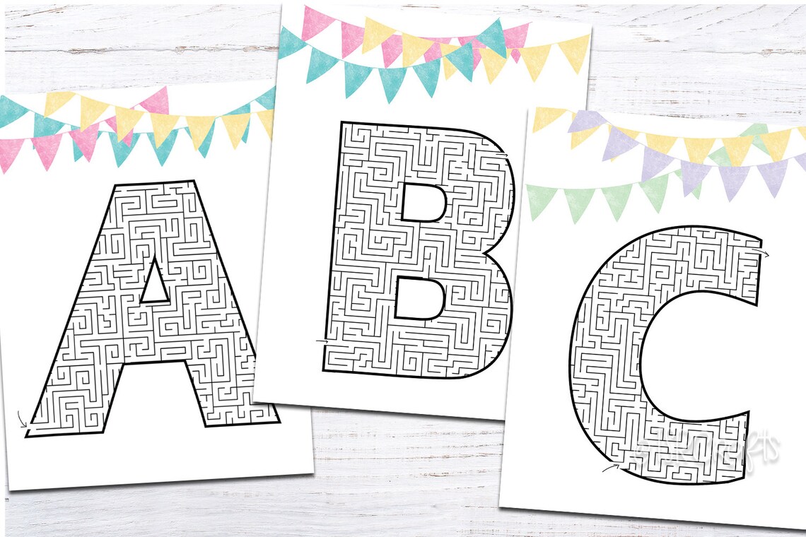 Printable Maze Activity: A-Z Alphabet Bundle for Kids | Etsy