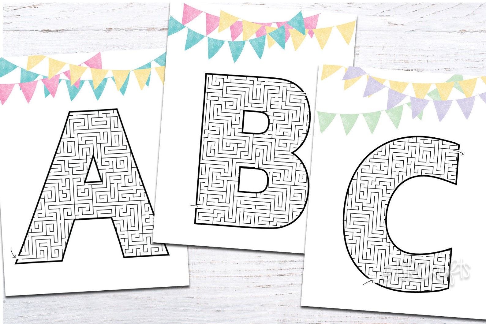 Printable Maze Activity: A-Z Alphabet Bundle for Kids | Etsy