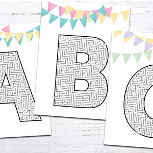 Printable Maze Activity: A-Z Alphabet Bundle for Kids - Etsy