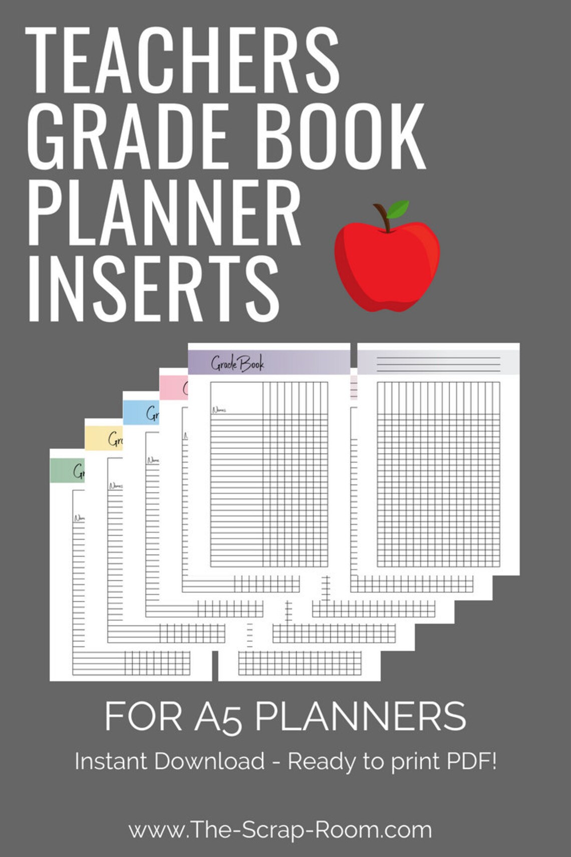 Teacher's Grade Book Printable Planner Templates Bundle | Etsy