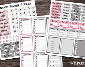 Functional Planner Stickers Printable by the Page Sticker - Etsy