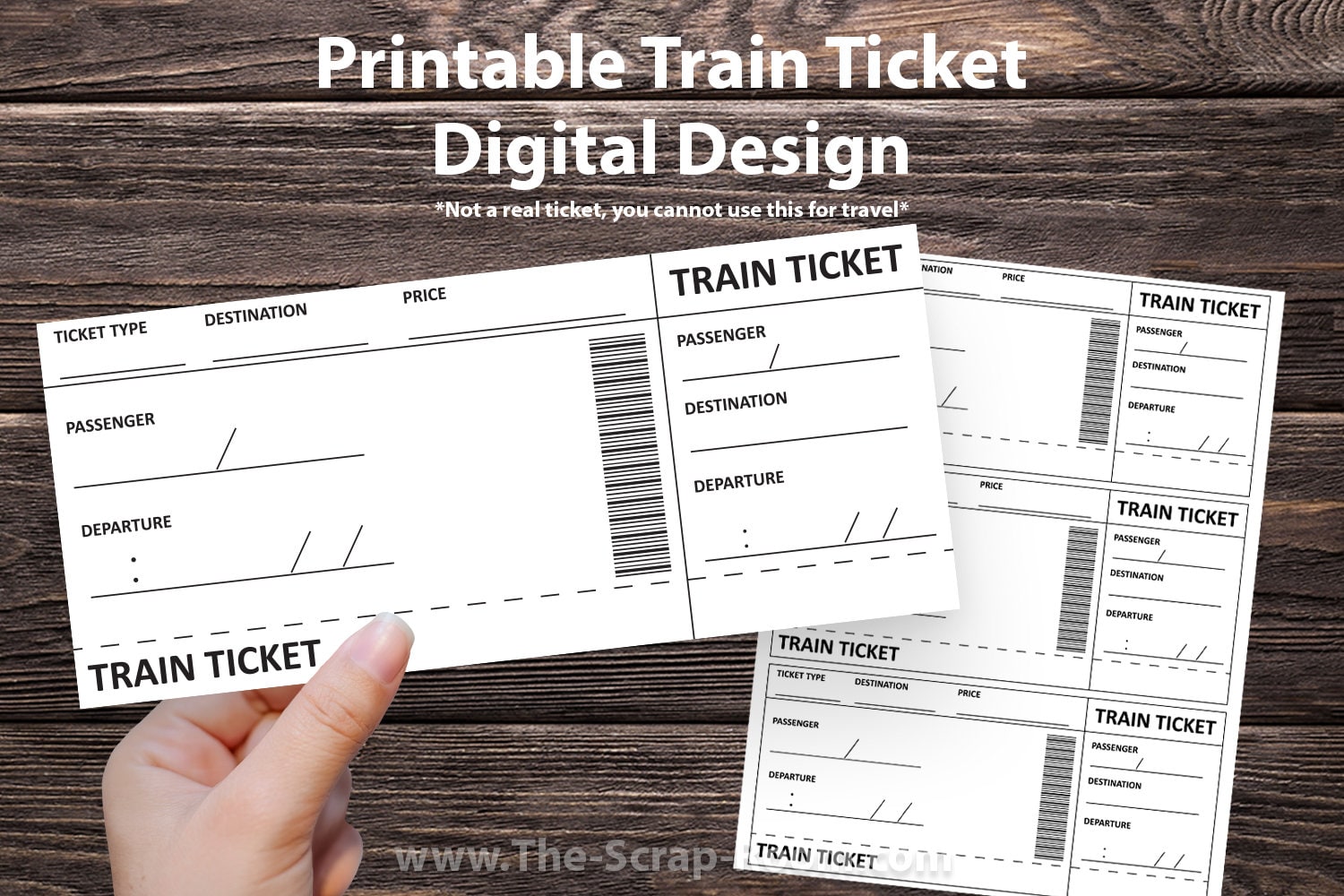 Printable Train Ticket Design for Scrapbooking and Other Paper Crafts ...