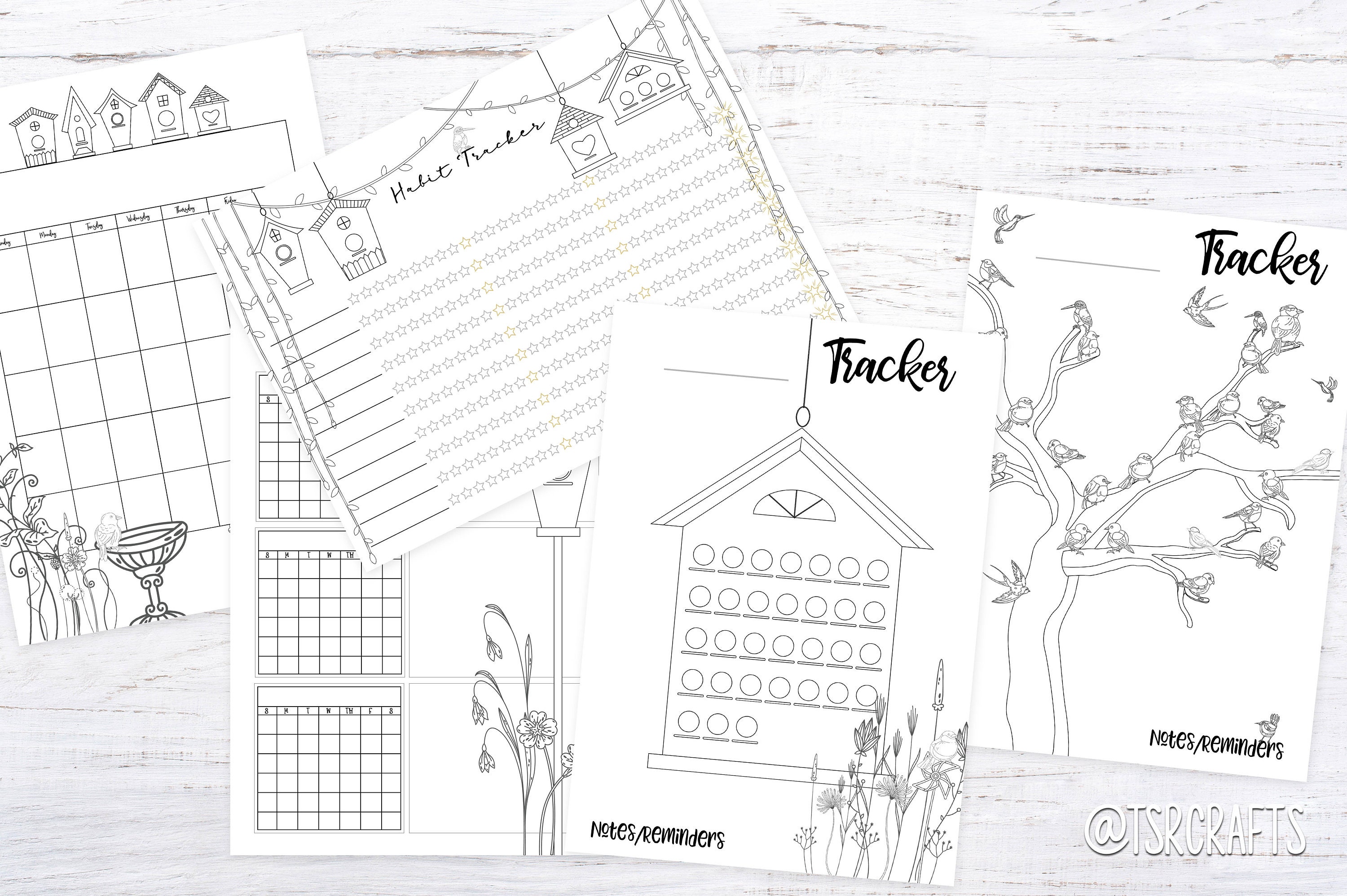 Coloring Book Printable Planner Inserts the Doodle Journal Series ...