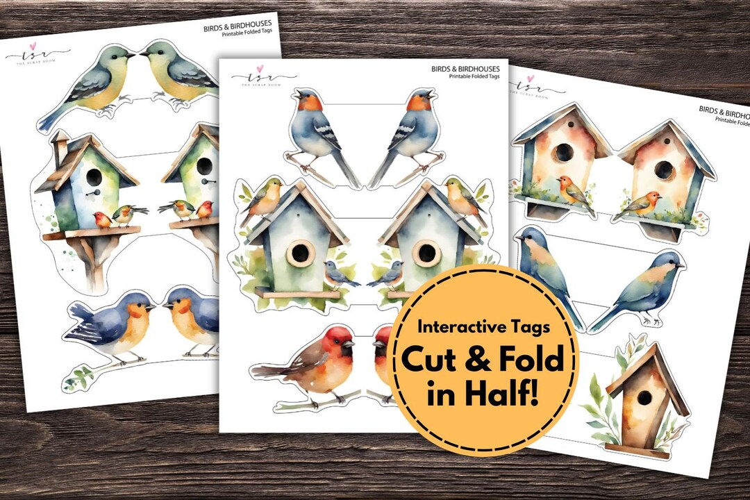 Bird Junk Journal Tags Printable Vintage Bird Ephemera Scrapbook ...