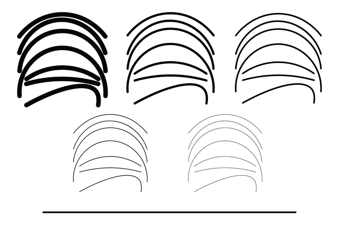 Curved Line SVG Bundle #3 Includes 7 Different Curved Lines in 5 ...