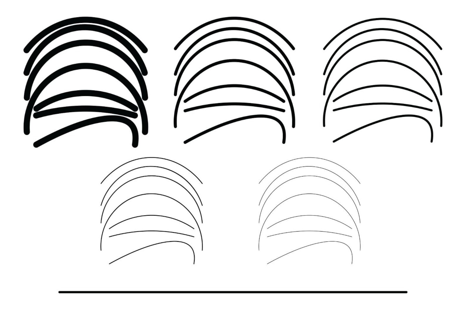 Curved Line SVG Bundle #3 Includes 7 Different Curved Lines in 5 ...