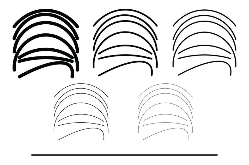 Curved Line SVG Bundle #3 Includes 7 Different Curved Lines in 5 ...