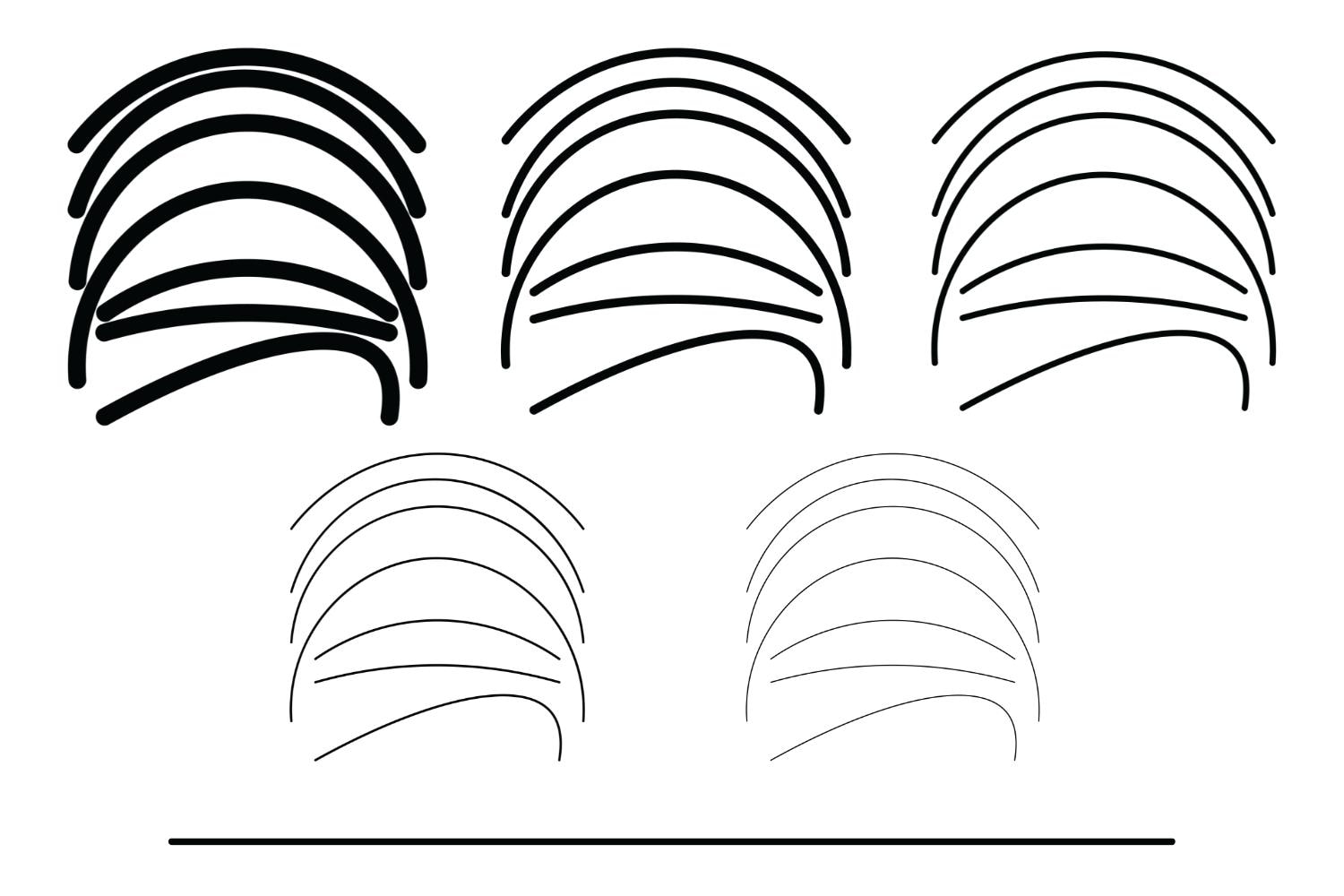 Curved Line SVG Bundle #3 Includes 7 Different Curved Lines in 5 ...