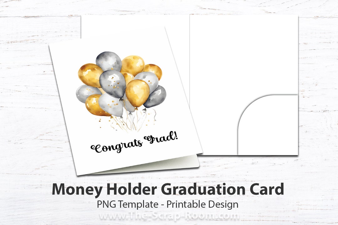 Printable Graduation Card Template: Money Holder Card 3, PNG Card, Grad ...
