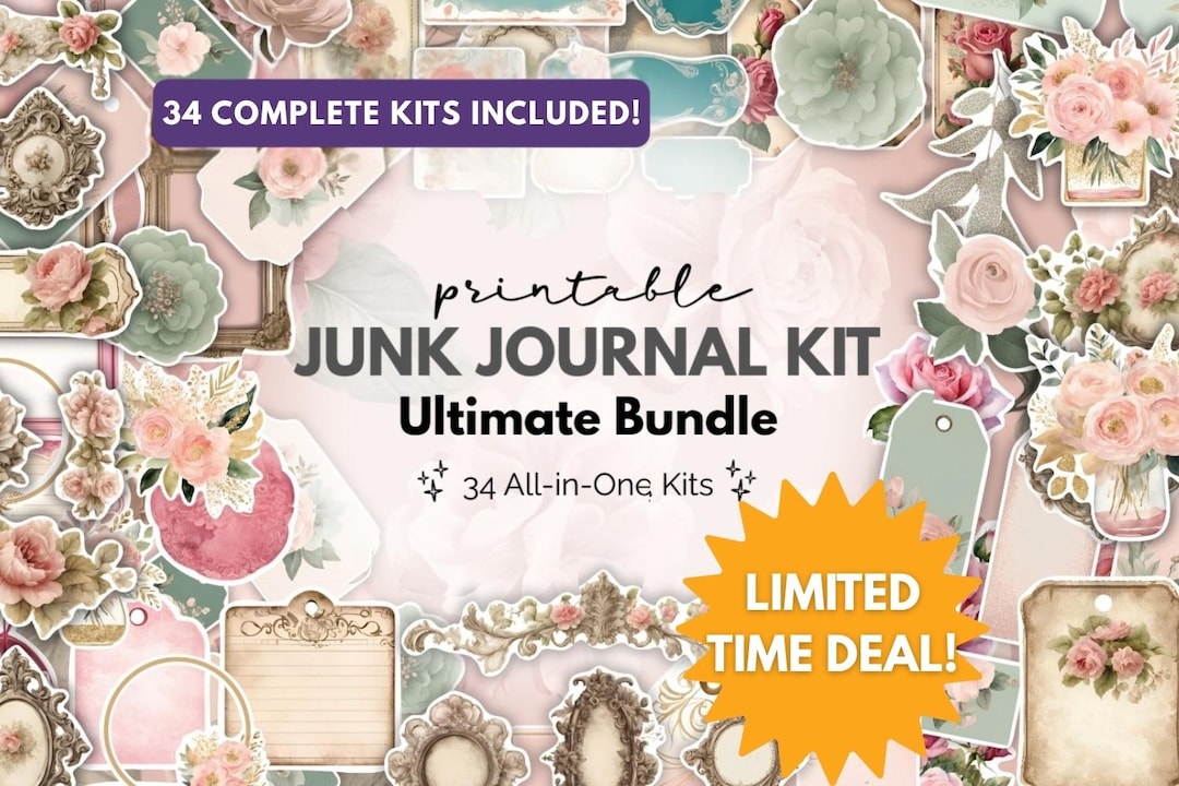 Junk Journal Bundle Journal Pages Ephemera Junk Journal Kit Digital ...