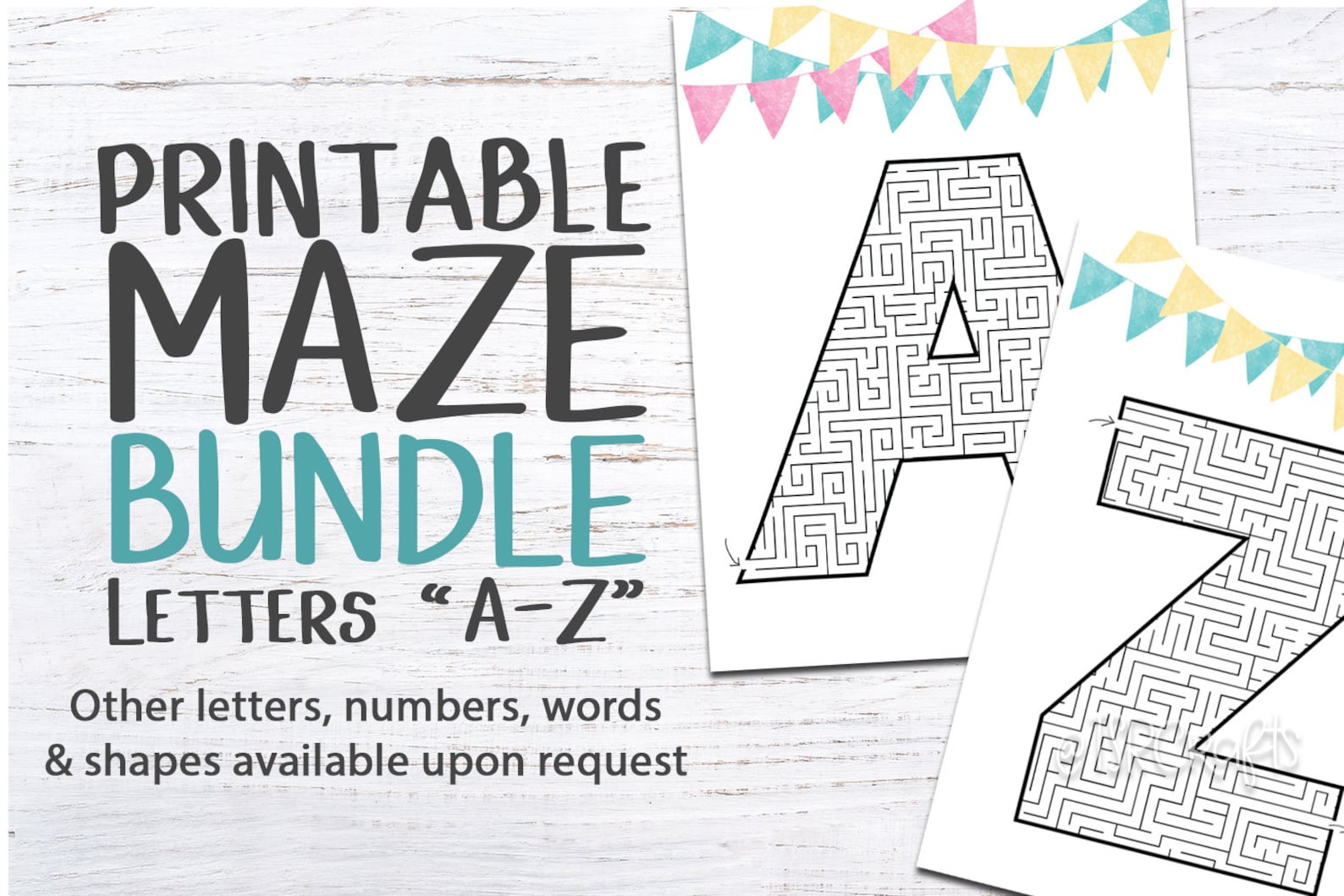 Printable Maze Activity: A-Z Alphabet Bundle for Kids | Etsy