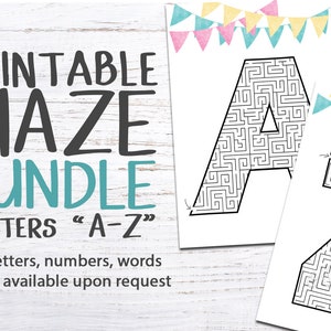 Printable Maze Activity: A-Z Alphabet Bundle for Kids - Etsy