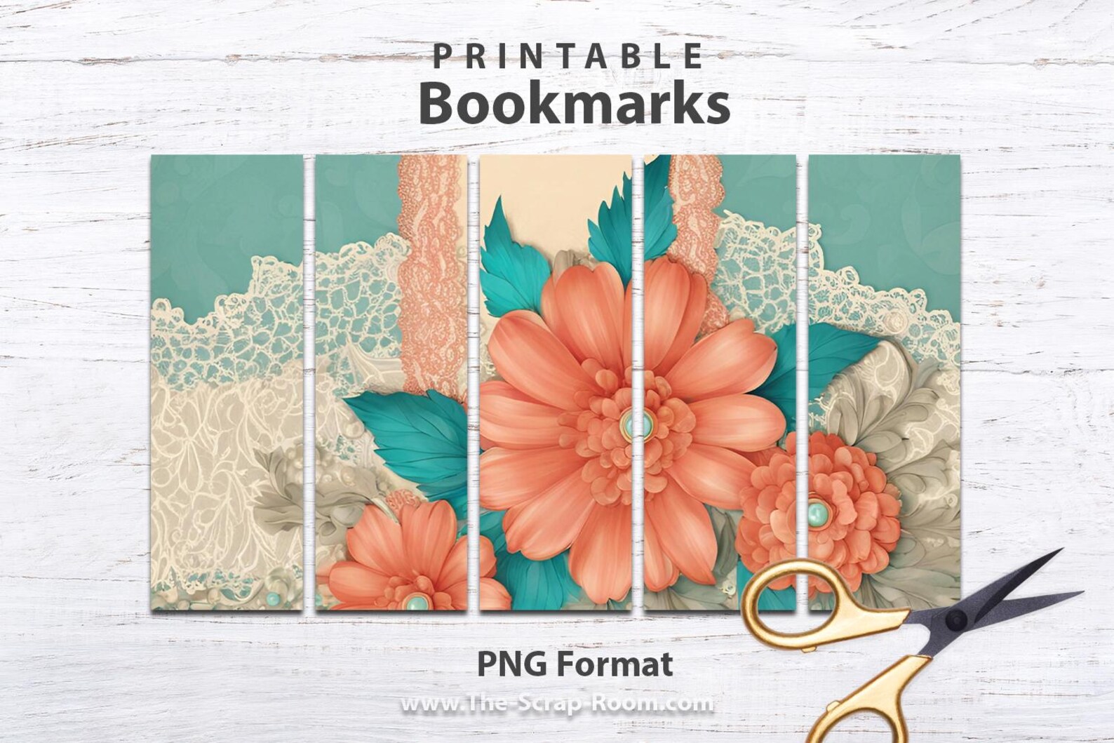 Printable Bookmark Template: Printable Floral Bookmarks, DIY Bookmarks ...