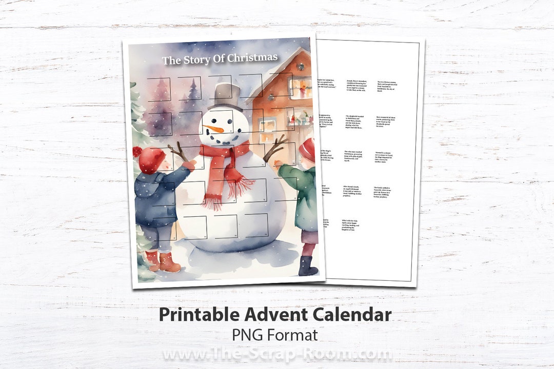 Printable Advent Calendar: Snowman Advent Calendar, Craft, Christmas ...