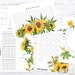 Printable Planner Inserts & Digital Planner Set Sunflower Watercolor ...