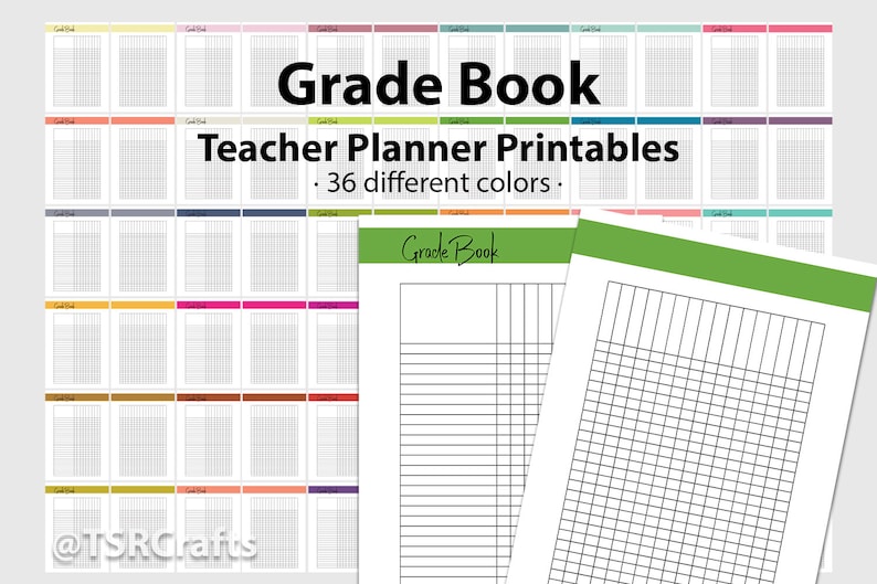 Teacher's Grade Book Printable Planner Templates Bundle - Etsy