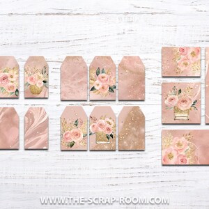 Printable Blush Pink and Gold Junk Journal Kit: Digital, Paper, Tags ...